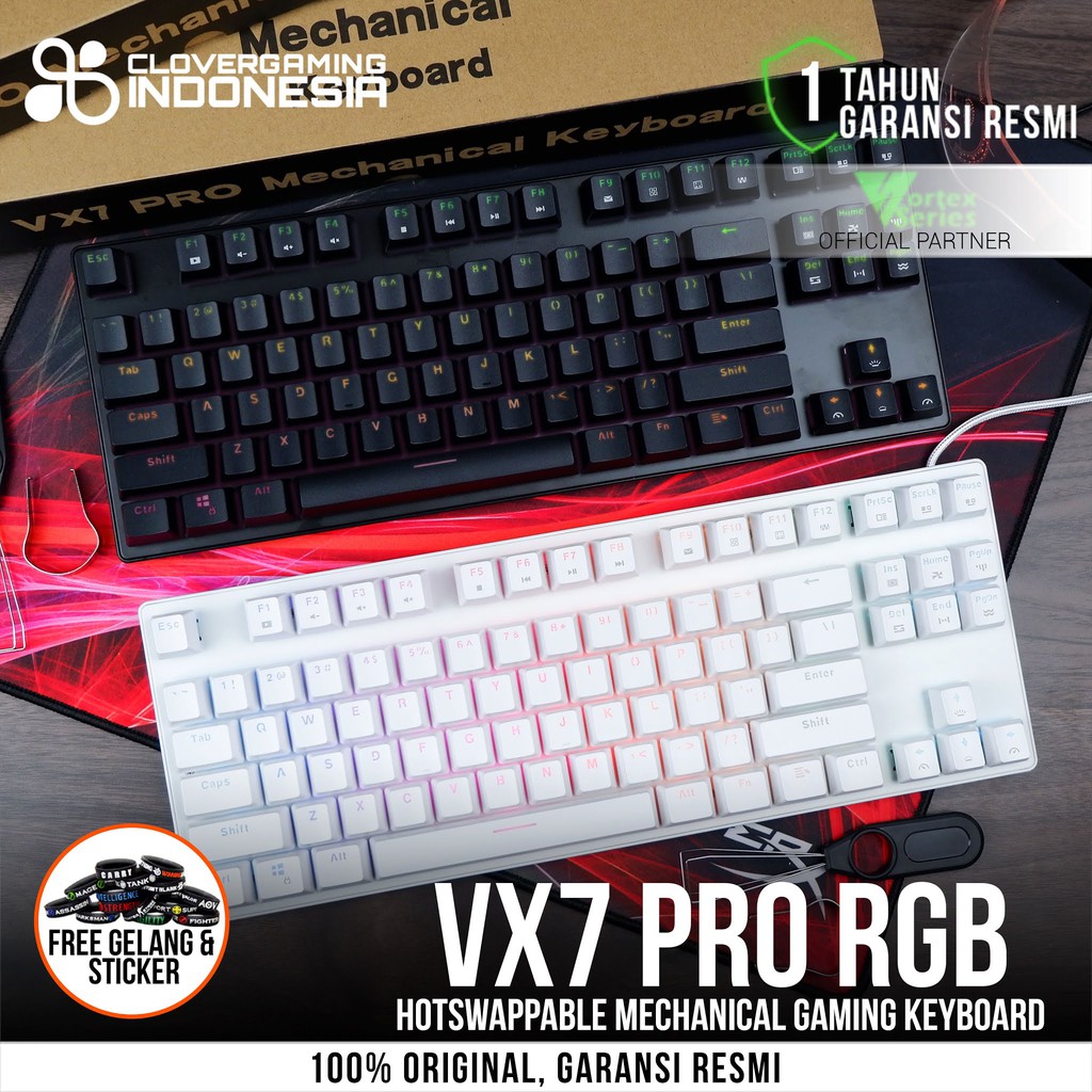 Jual VortexSeries VX7 Pro RGB HOTSWAP Mechanical Gaming Keyboard Vortex ...