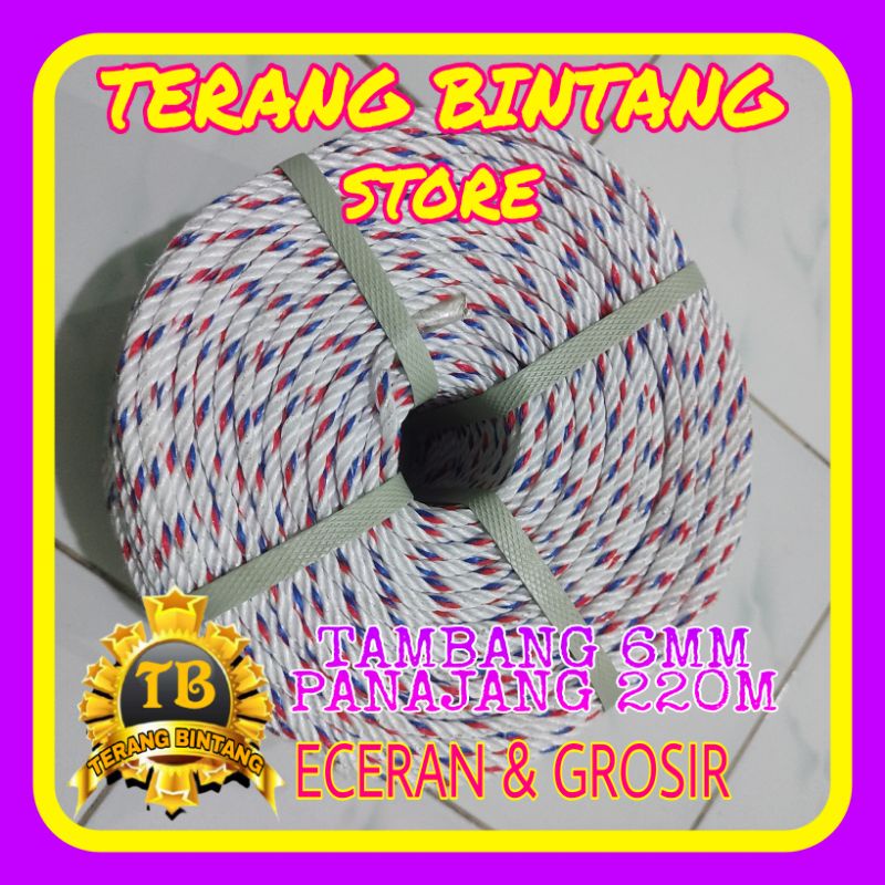 Jual TALI TAMBANG ROLL PPD 6MM/TALI TAMBANG 6MM/TALI ROLL(GULUNG) 220M ...