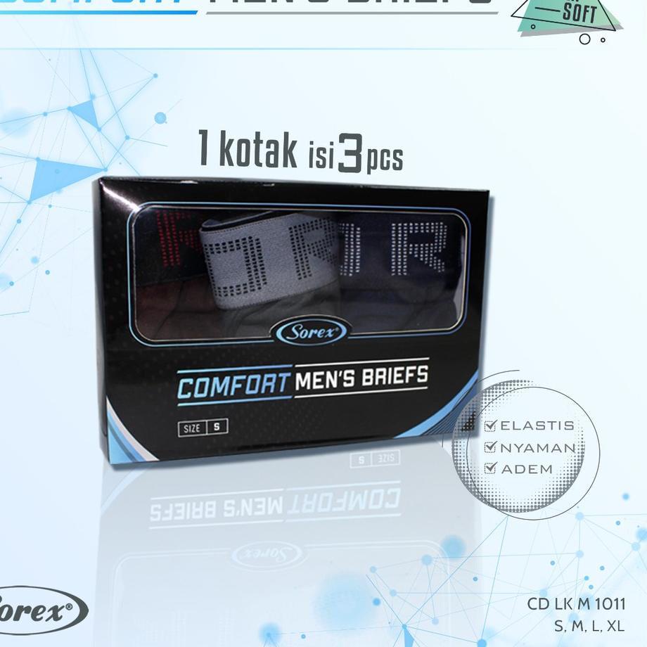 Jual ( 1 Kotak isi 3 Pcs ) Sorex CD Comfort Men’s Briefs Super Soft CD ...