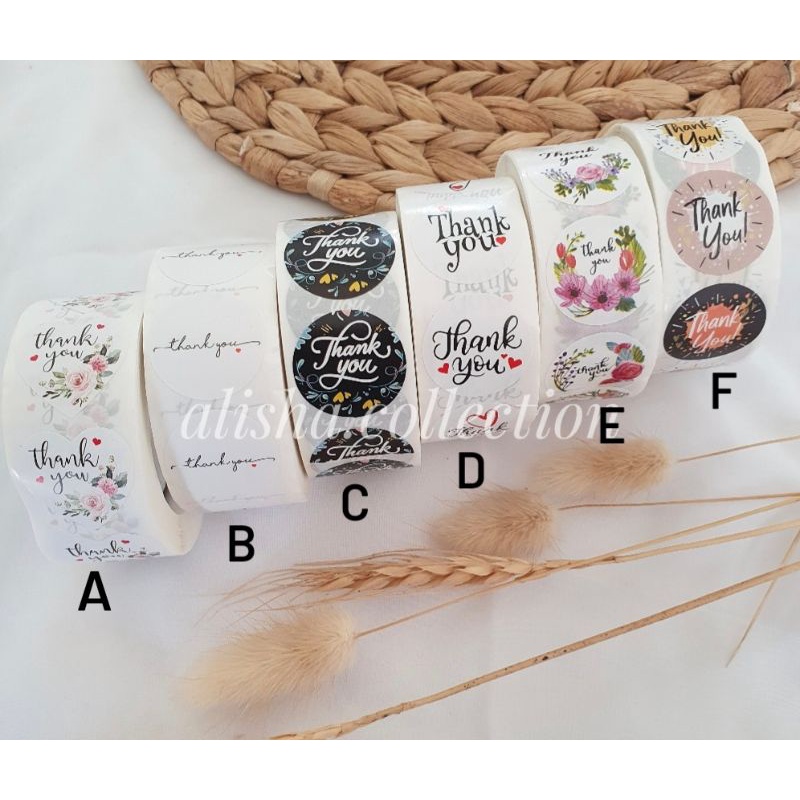 Jual [Part 1] Stiker Thank You Label Stiker Terimakasih Sticker Bulat ...