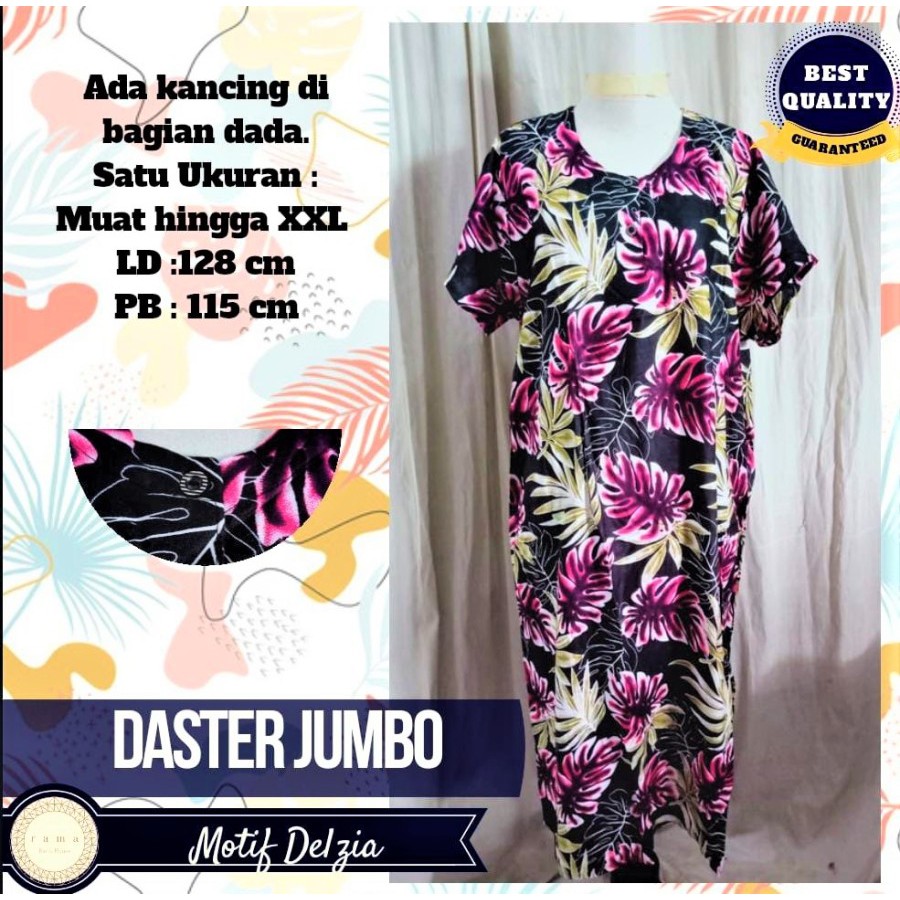 Jual Daster Jumbo Murah | Daster Big Size XXL Motif Delzia | Daster ...