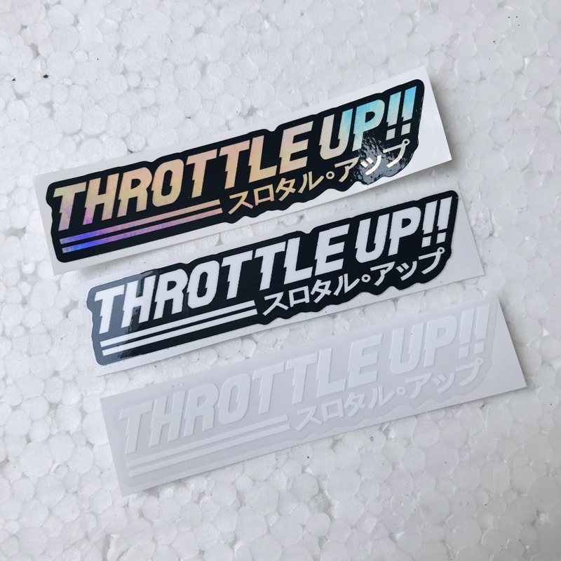 Jual Sticker Throttle Up Hologram dan Orajet Cutting Laminasi Glossy ...