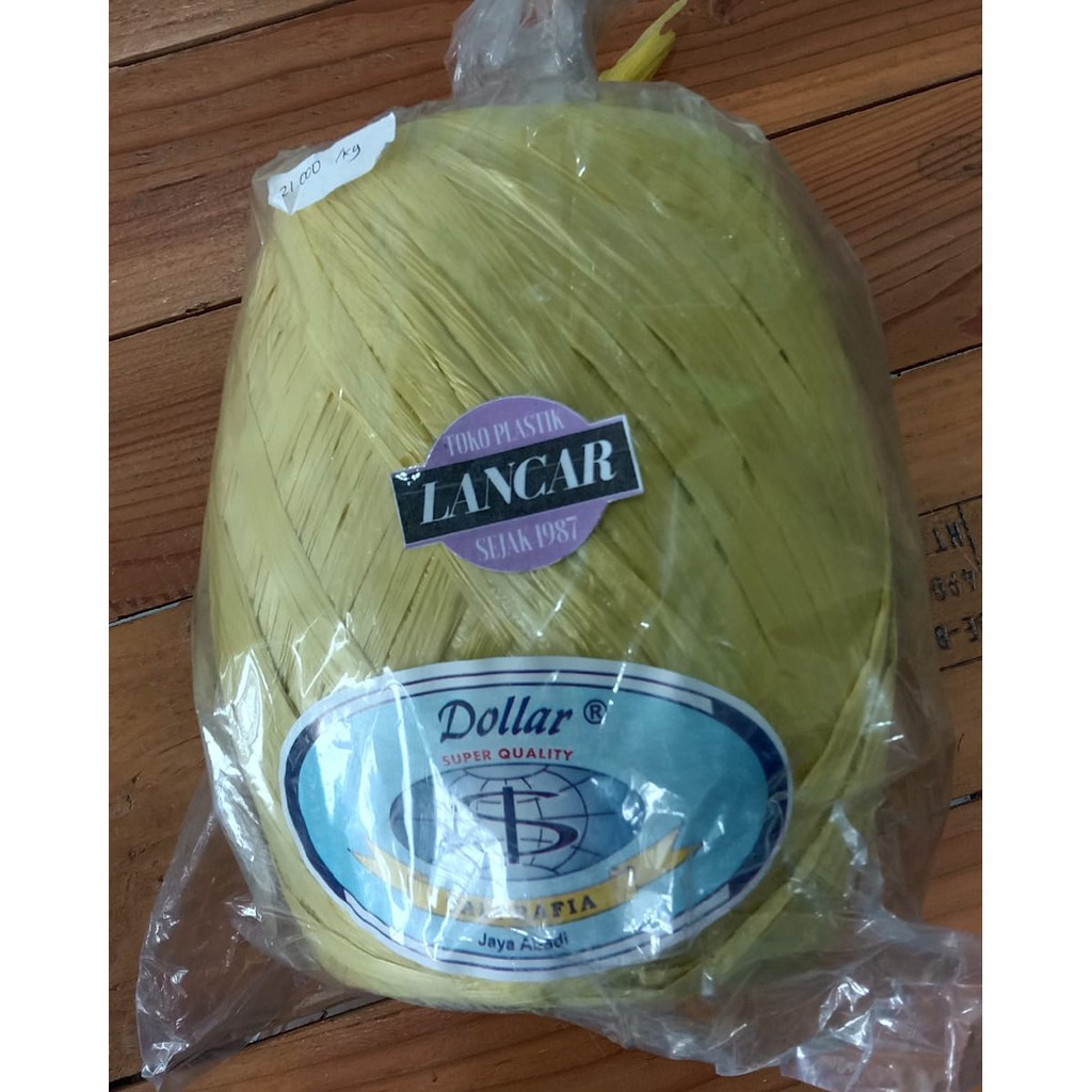 Jual TALI RAFIA MERK DOLLAR berbagai warna berat 1 kg raffia kuning ...