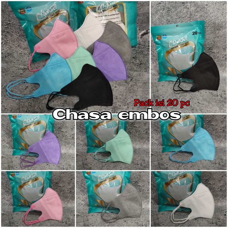 Jual MASKER DUCKBILL CHASA GARIS EMBOS 3PLY MEDICAL GRADE MIRIP SENSI ...