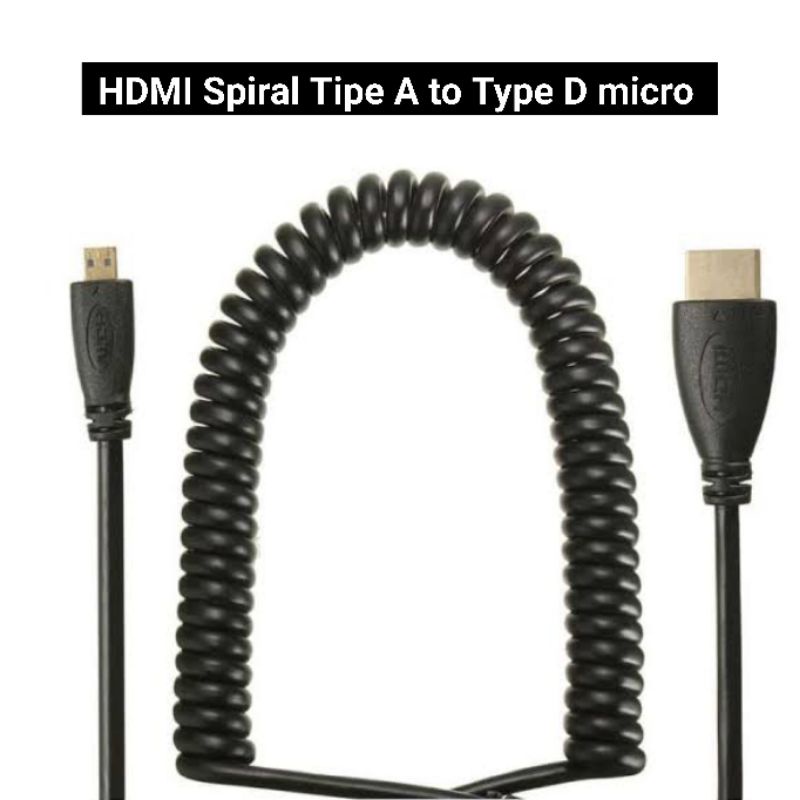 Jual TetherPlus HDMI to Micro HDMI type D spiral | Shopee Indonesia