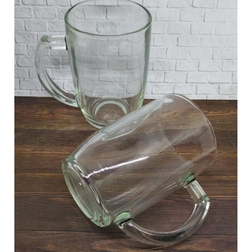 Jual [ 6 Pcs ] Enam Pcs Gelas Besar Gagang Polos - Gelas Beling Polos ...