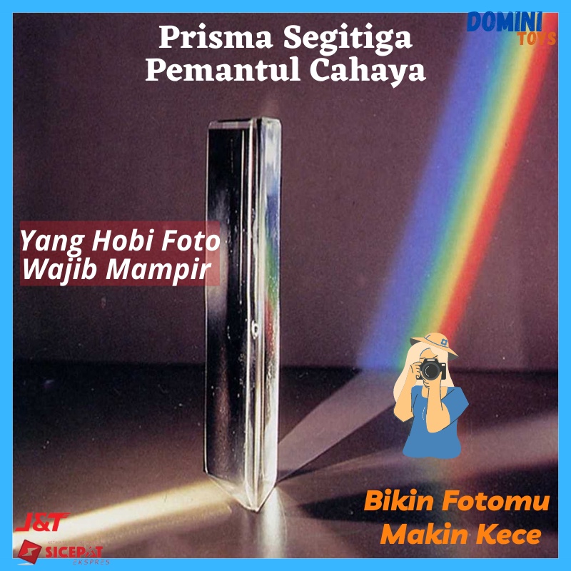 Jual Prisma Kaca Optik Prisma Segitiga Fotografi Kaca Spektrum Pelangi ...