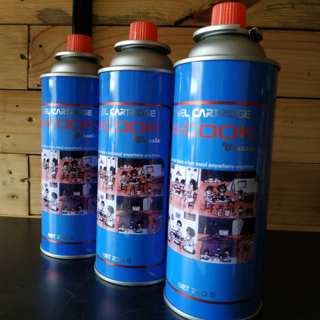 Jual Gas Portable Hi Cook biru / Gas Kaleng portable / Gas Kaleng ...