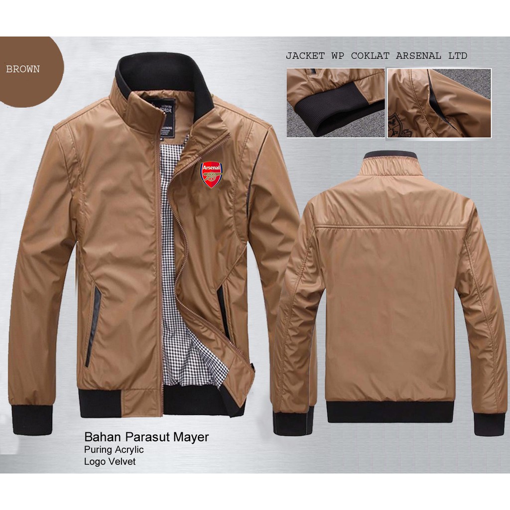 Jual Jaket Wp Coklat ARSENAL. Tersedia Semua Logo Club Bola. Jacket ...