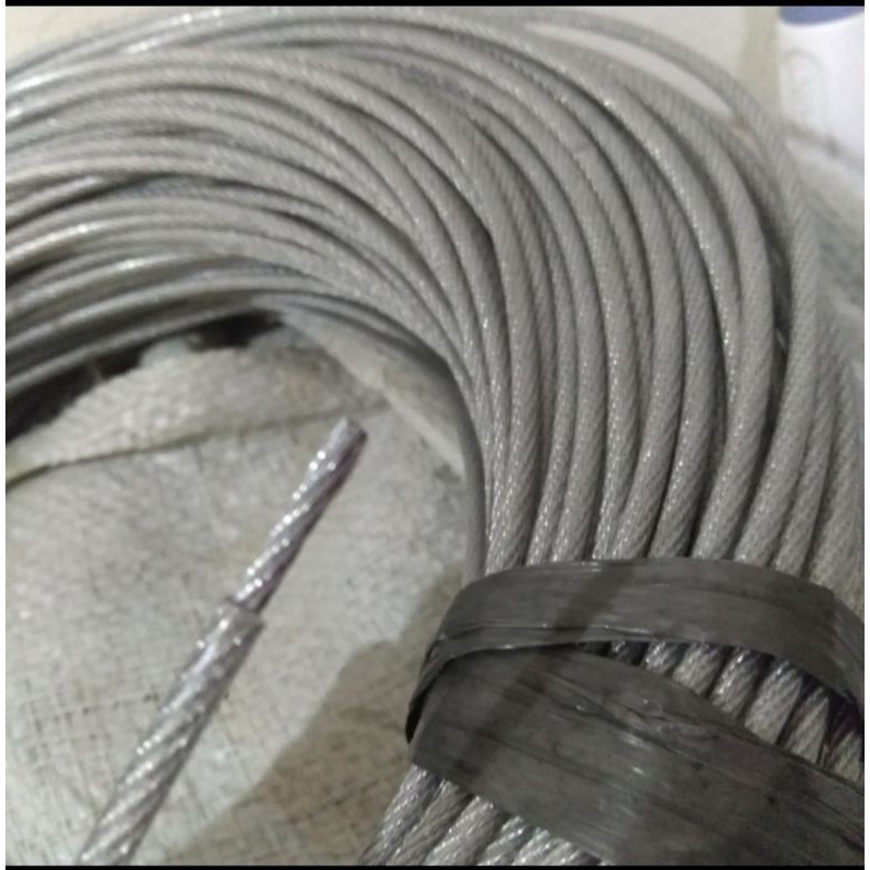 Jual Tali Kawat Baja Lapis Plastik PVC 6 MM / Kabel Sling Lapis PVC 6 ...