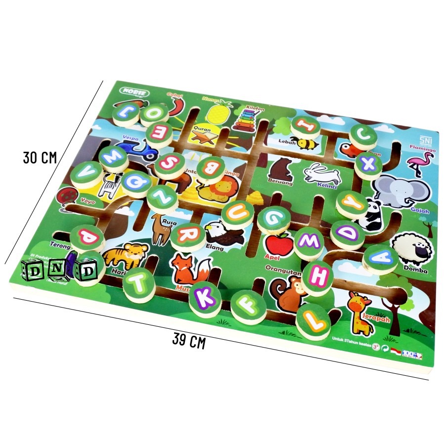 Jual Mainan Edukatif / Edukasi Anak - Maze Huruf Alphabet Huruf Besar ...