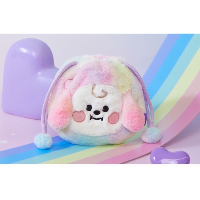 Jual OFFICIAL BABY BT21 POUCH RAINBOW FLATFUR | Shopee Indonesia