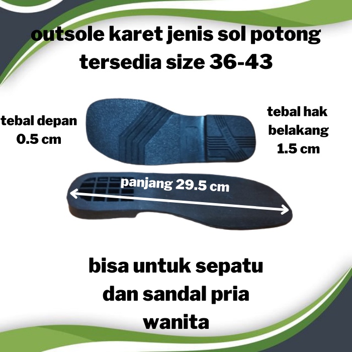 Jual Sol Karet Sepatu Pria Wanita Vibram Jenis Sol Potong | Shopee ...