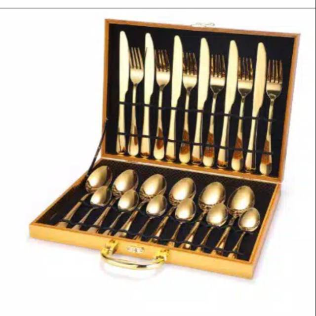 Jual Cutlery set gold 20pcs | Shopee Indonesia