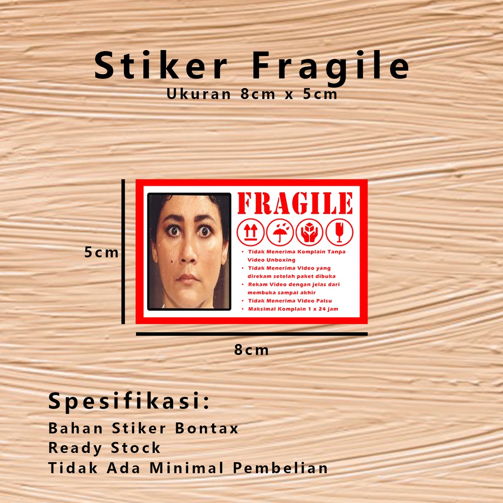 Jual Sticker Fragile Murah - Ukuran 8 cm x 5 cm - Sticker Fragile Lucu ...