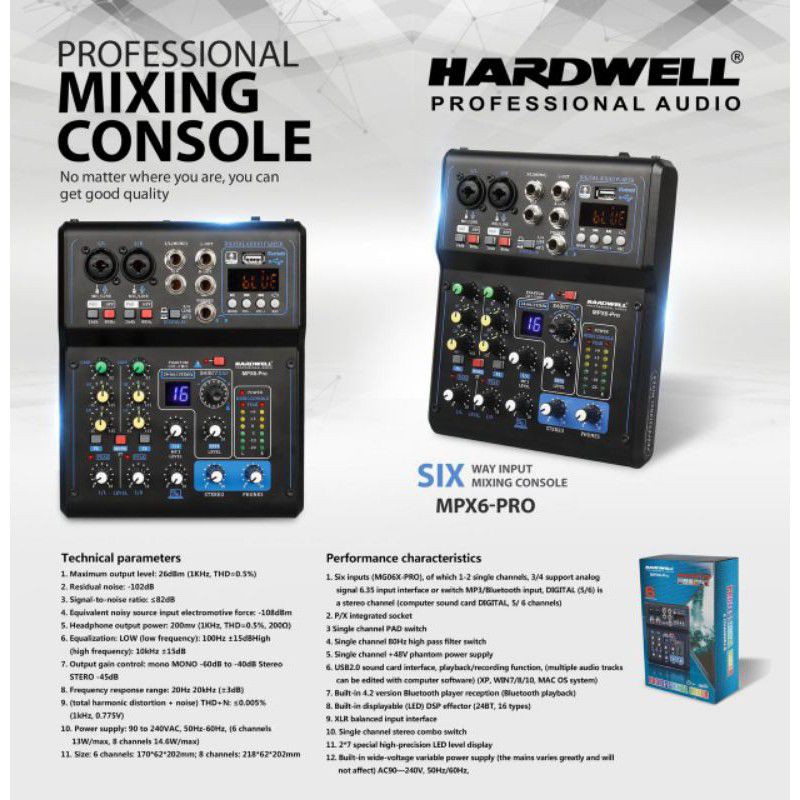Jual mixer sound system hardwell MPX 6-pro.original | Shopee Indonesia