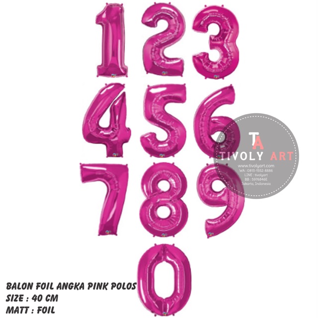 Jual Balon Foil Angka Pink POLOS / Balon Angka Pink 40 Cm | Shopee ...
