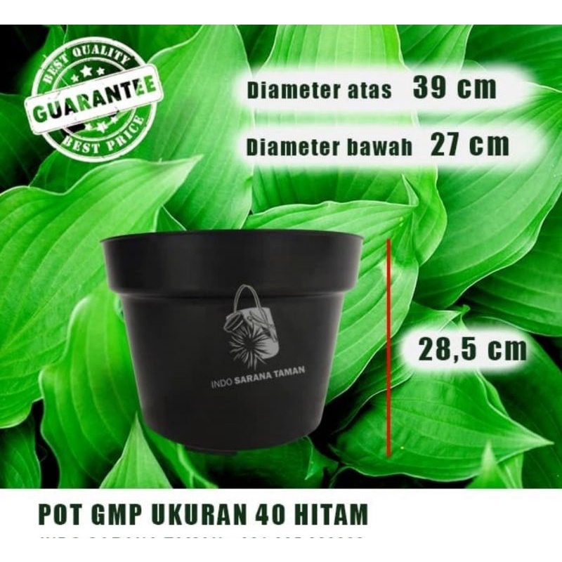 Jual POT HITAM POLOS ukuran 40 Pot GMP Pot Tanaman Pot Plastik Pot ...