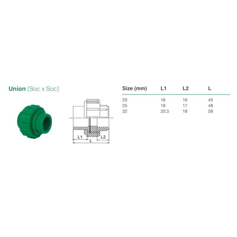 Jual Union - Water Mur - PPR - 20 MM - 1/2" Inci - Lesso | Shopee Indonesia