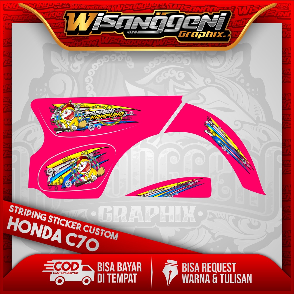 Jual STRIPING DECAL STICKER HONDA C70/ULUNG/OLONG CUSTOM 10 STIKER ...