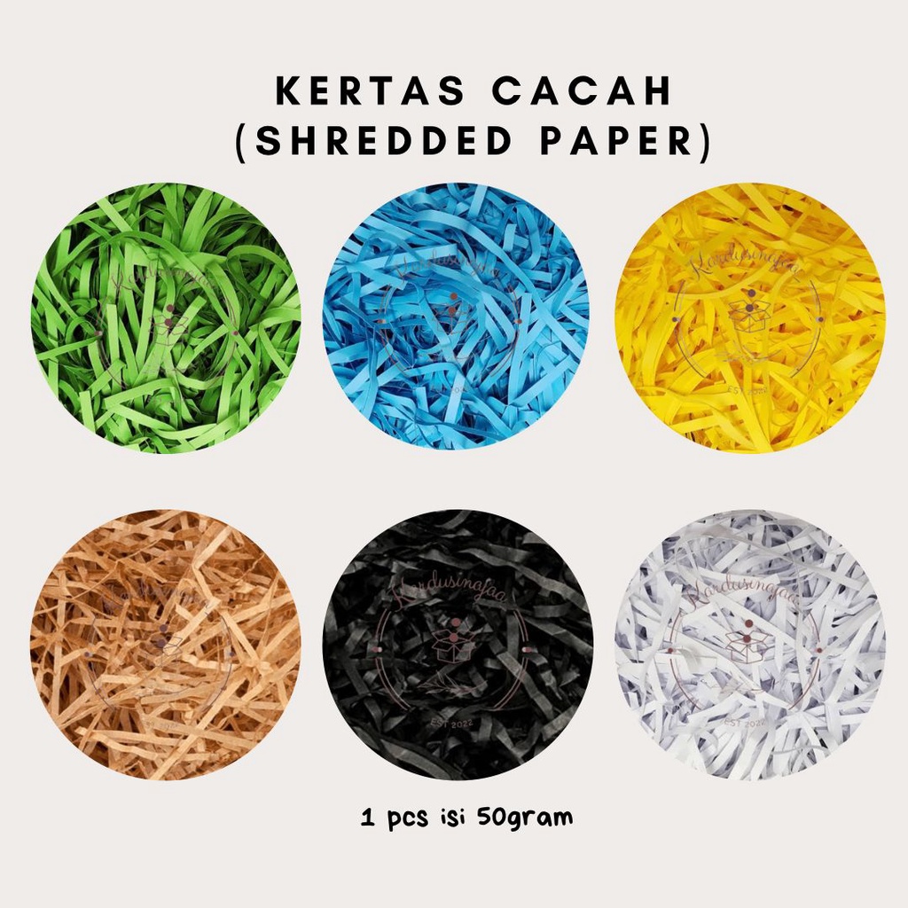 Jual KERTAS CACAH SERUT 50 GRAM SHREDDED PAPER ISIAN GIFT BOX | Shopee ...