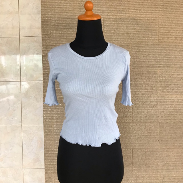 Jual Stradivarius Halter Top Soft Blue | Shopee Indonesia