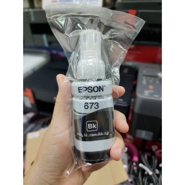 Jual Tinta Epson 673 T673 Original Cyan Magenta Yellow Black Light Ink ...