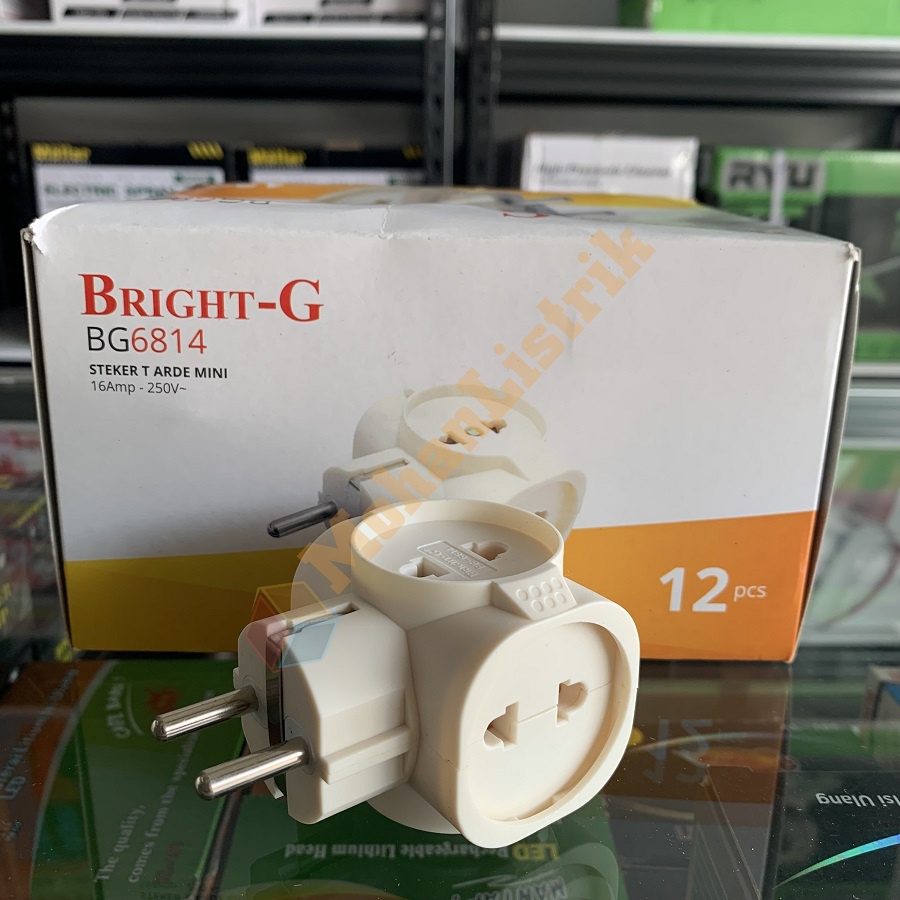 Jual Steker T Arde Mini Colokan T BRIGHT-G 4 Lubang BG6814 BG-6814 SNI | Shopee Indonesia