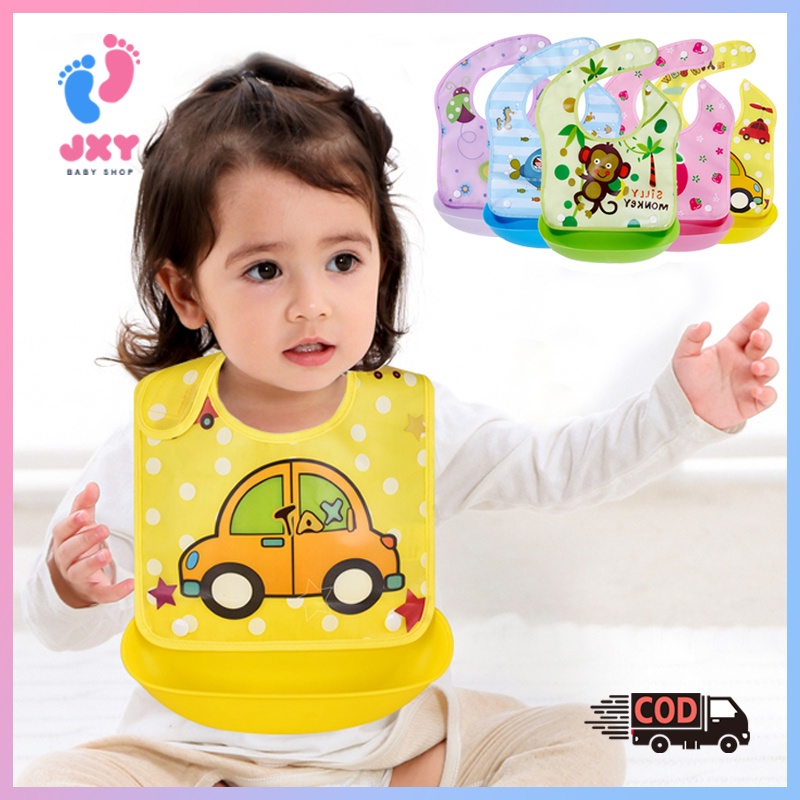 Jual Celemek bayi/Bib/Celemek makan bayi/SLABBER SILIKON PLASTIK/EVA ...