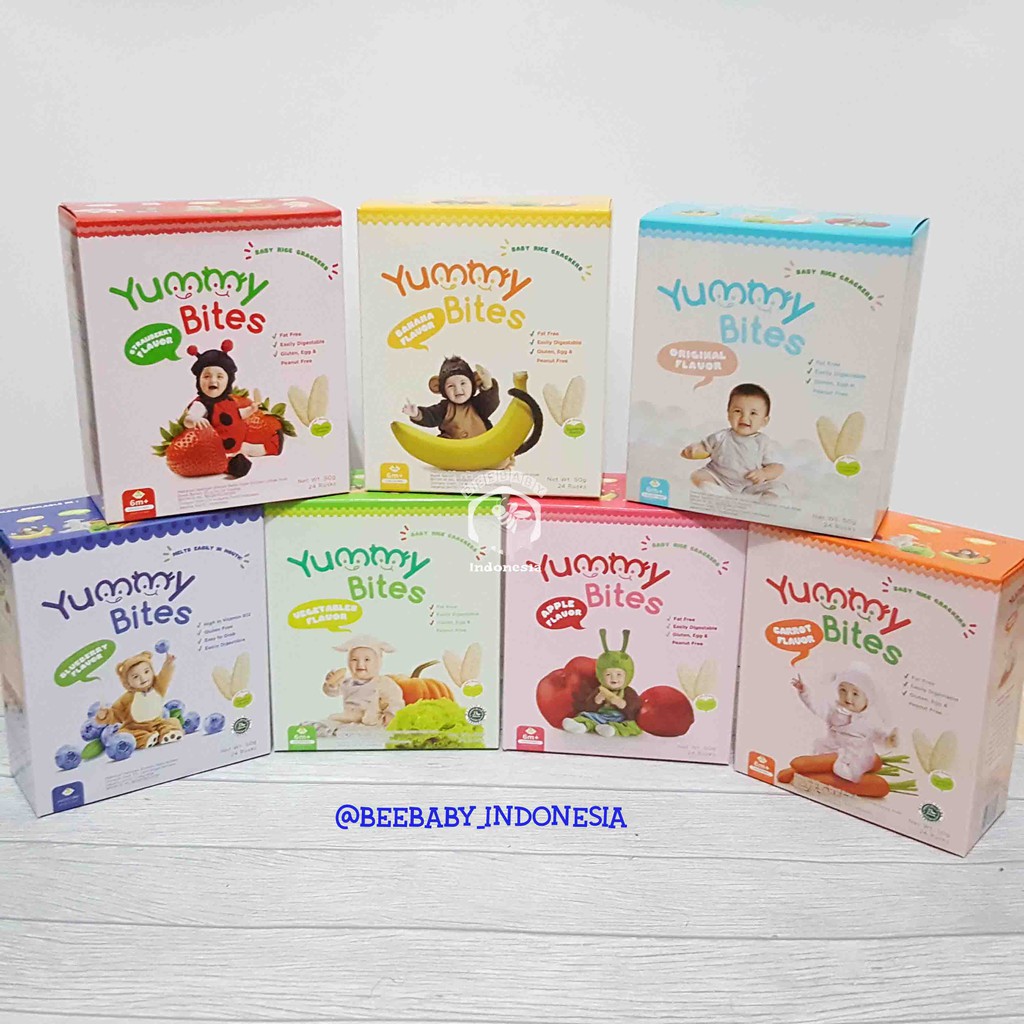 Jual Biskuit Bayi Yummy Bites Rice Crackers 50 gr | Shopee Indonesia