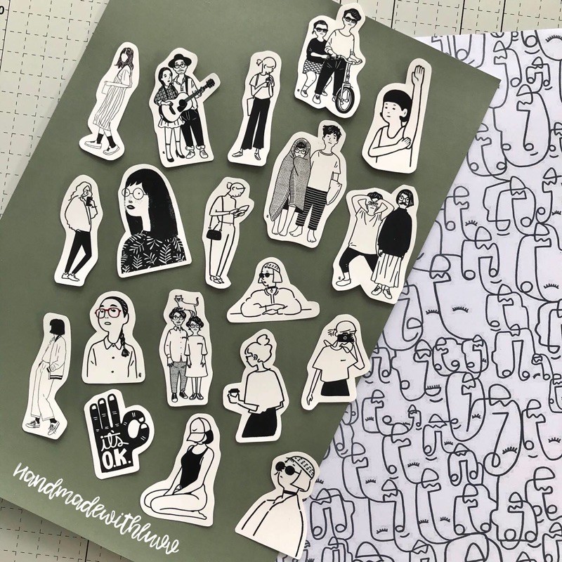 Jual monochrome sticker — vinyl sticker — custom sticker | Shopee Indonesia