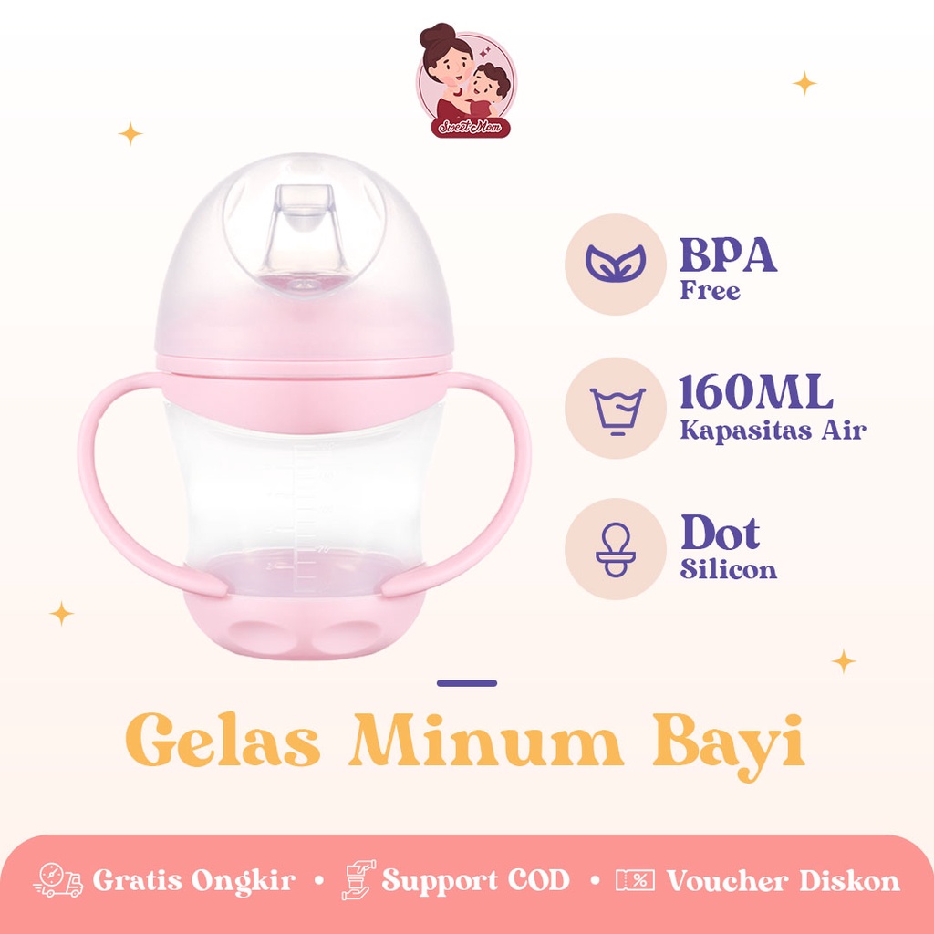 Jual Botol Gelas Minum Bayi dan Balita SWEETMOM | Shopee Indonesia