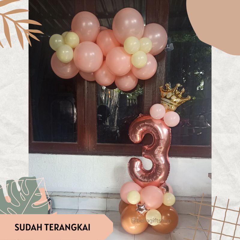 Jual paket set dekorasi ulang tahun ultah HBD garland simple + standing ...