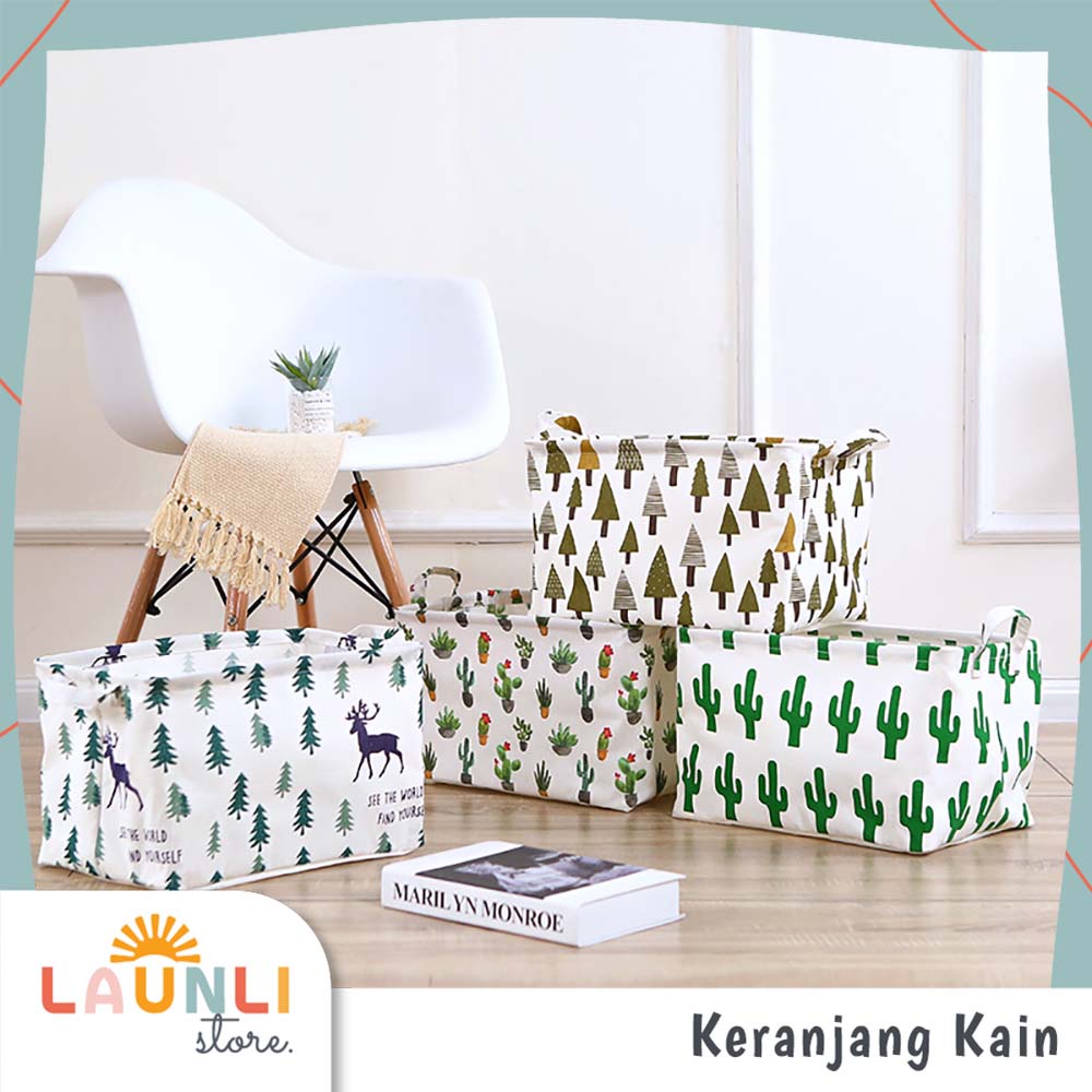 Jual Keranjang Kain Multifungsi Desktop Storage Box Foldable ...