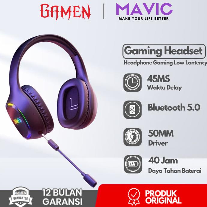 Jual Headset Gaming Bluetooth Gamen Shadow Wireless Headphone 40 With ...