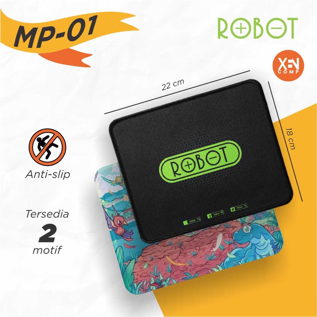 Jual Mouse Pad Robot RP01 Anti Slip RP01 Gaming Polos Hitam Rubber ...