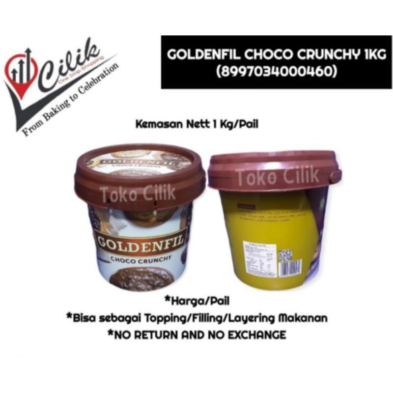 Jual goldenfil selai coklat choco 1kg crunchy jam oles topping kue roti ...