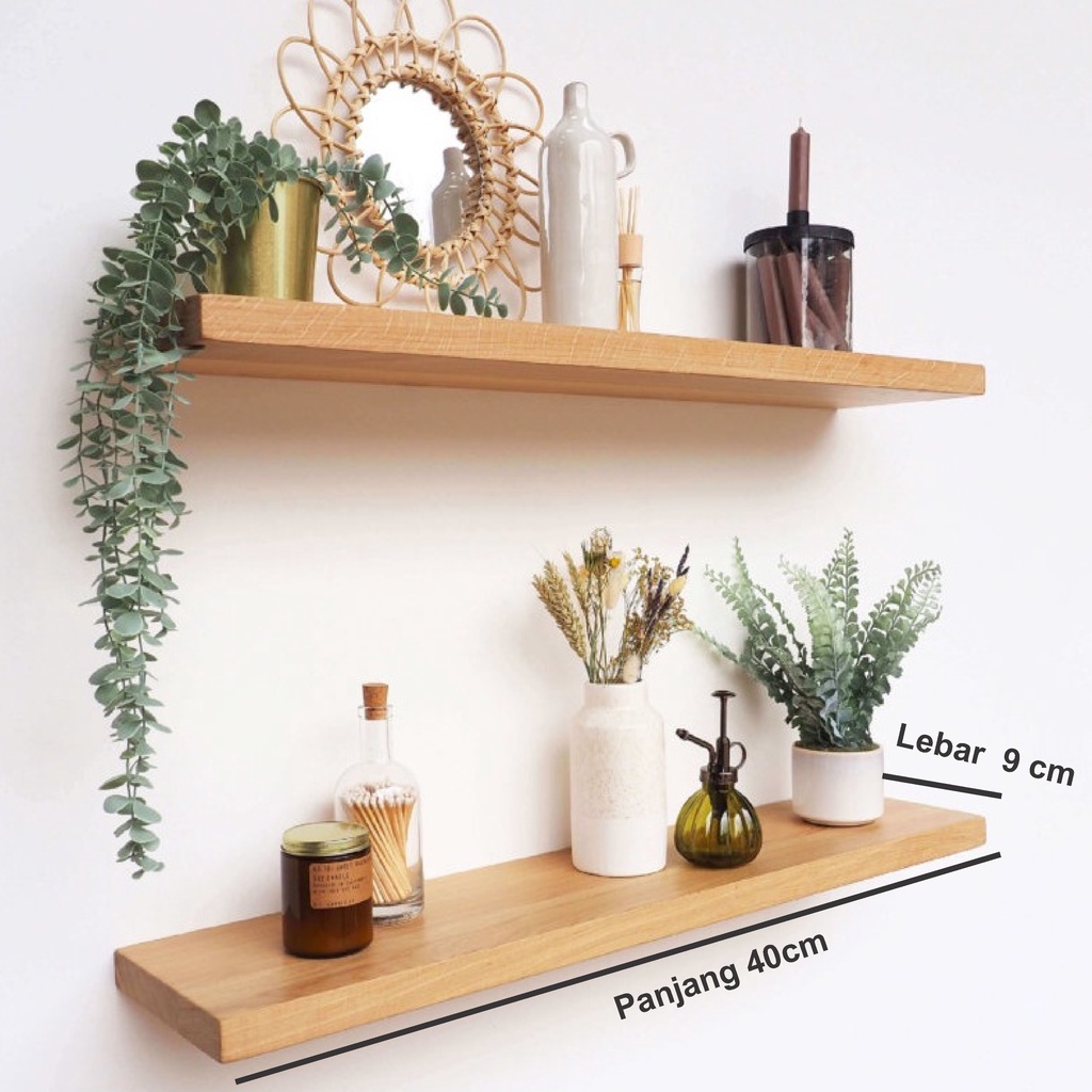 Jual Ambalan rak dinding kayu | Floating Shelf | Rak Gantung | Rak ...