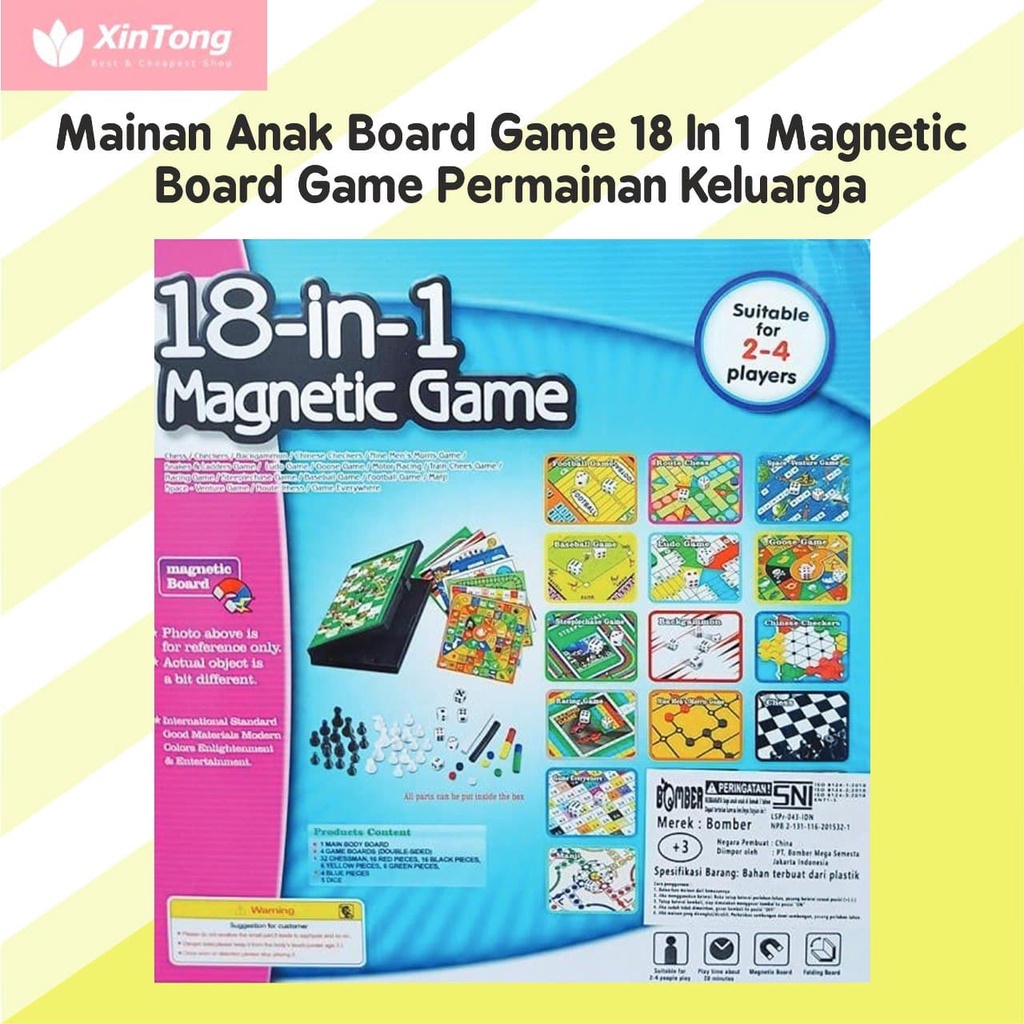 Jual Mainan Anak Board Game 18 In 1 Magnetic Board Game Permainan ...