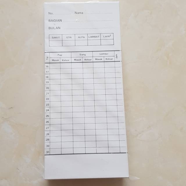 Jual Amano Kartu Absensi Tebal 400GR | Shopee Indonesia