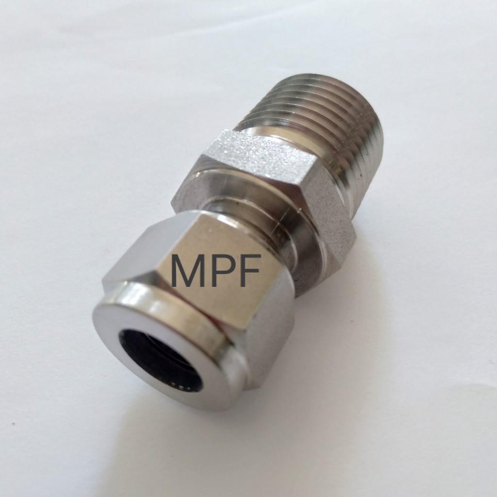 Jual Male Connector 1/2" OD X 1/2" NPT SS 316 Straight Stainless Steel Con | Shopee Indonesia