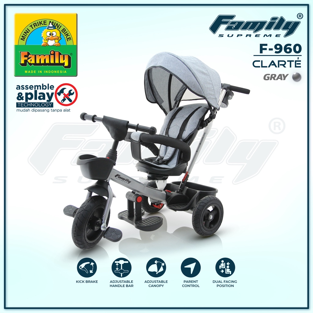 Jual Stroller Sepeda Roda Tiga Family Supreme F-960 Clarte (KHUSUS ...