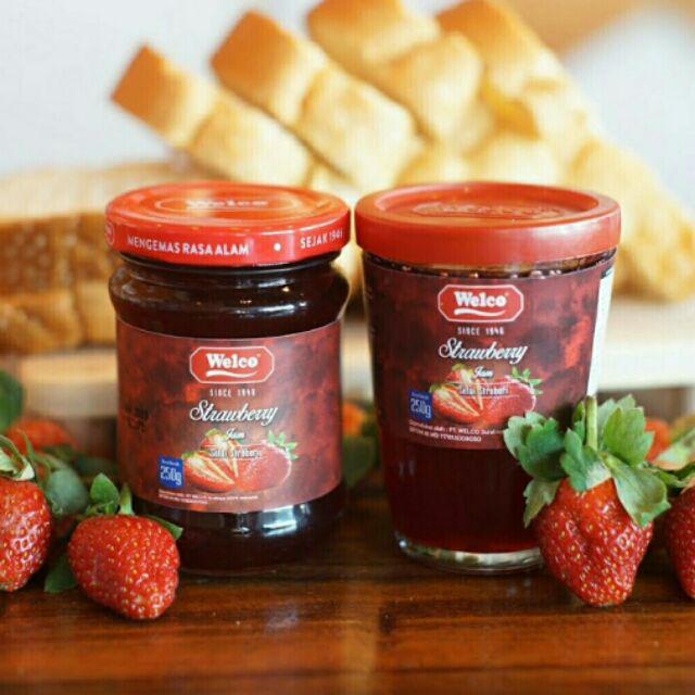 Jual WELCO Strawberry Jam (Selai Strawberry) 250gr & 370gr | Shopee ...