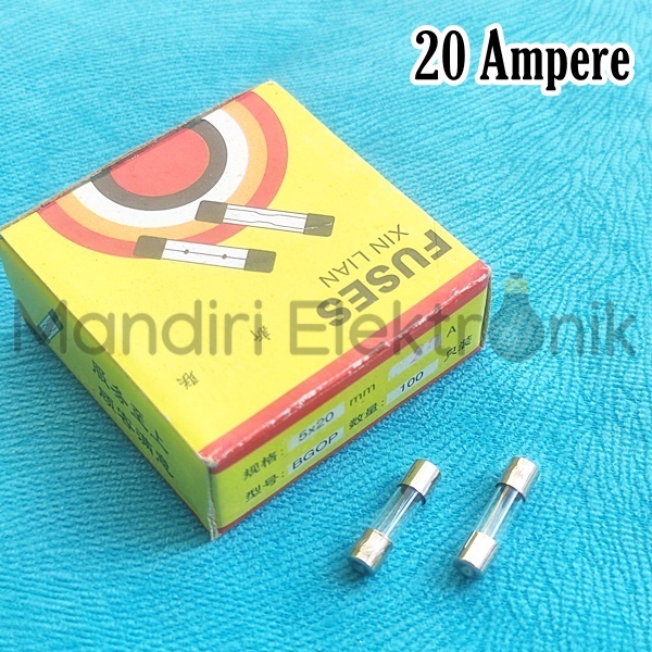 Jual Fuse Sekring Kaca Tabung Kecil 20 Ampere 5x20 - Fuse 20 Ampere 5x20mm - Sekring kaca tabung ...