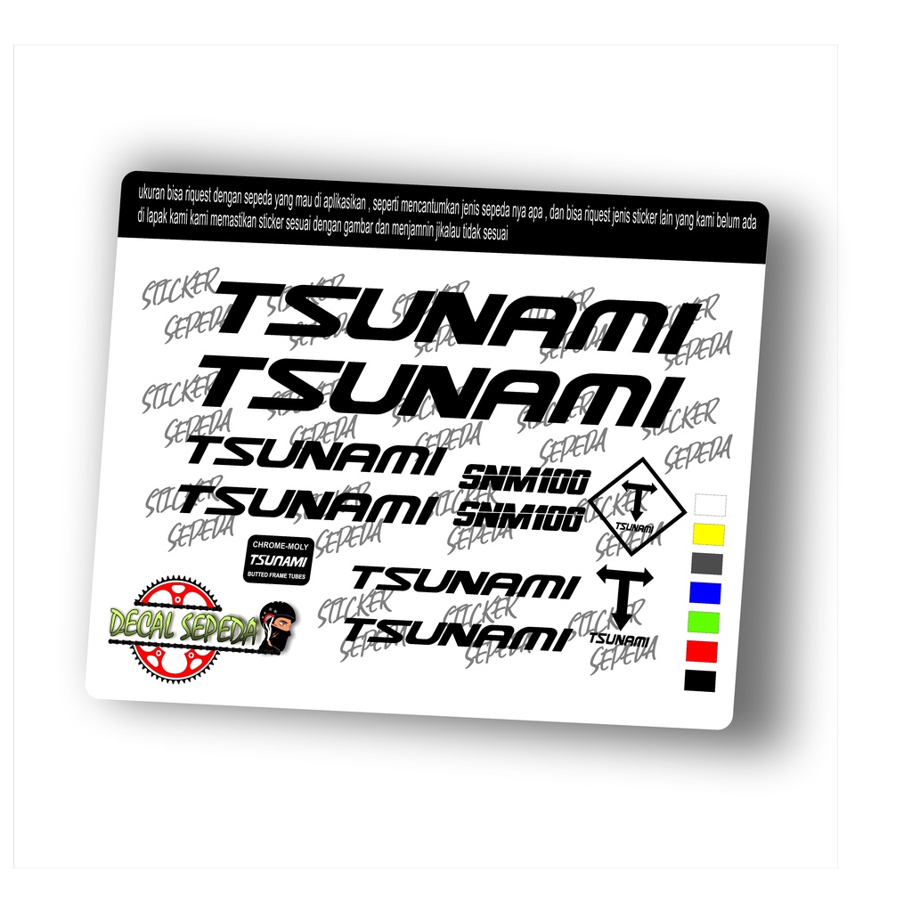 Jual decal sepeda tsunami - sticker sepeda tsunami full cutting ...