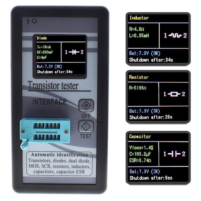 Jual Multi-functional transistor tester 128*160 TFT color display ESR ... Jual Multi-functional transistor tester 128*160 TFT color display ESR ...