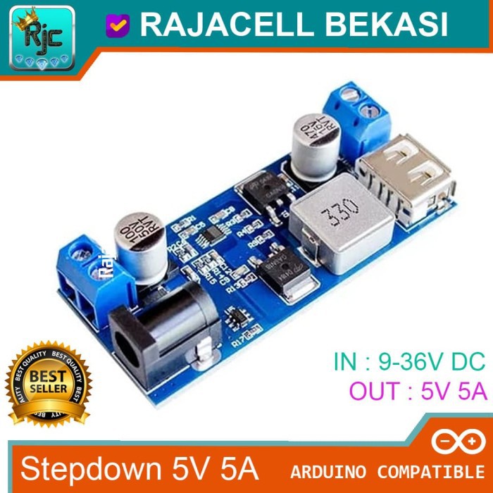 Jual Super Stepdown Buck Converter Step down 9-36v 12v to 5V DC 5A XY ...
