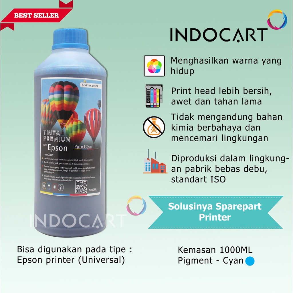 Jual IndoCart Tinta Premium Printer Epson-Pigment Ink-1kg | Shopee ...