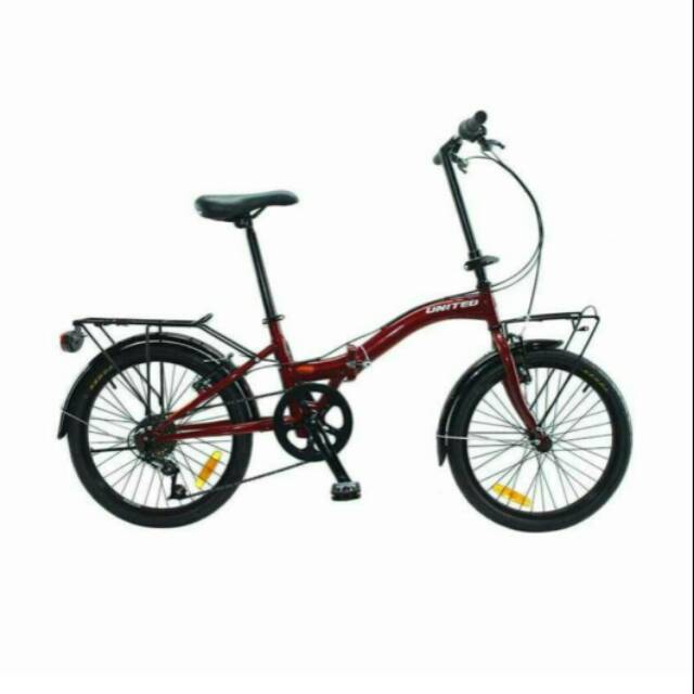 Jual Sepeda lipat United Stylo 20 inch 5 speed hiteen | Shopee Indonesia