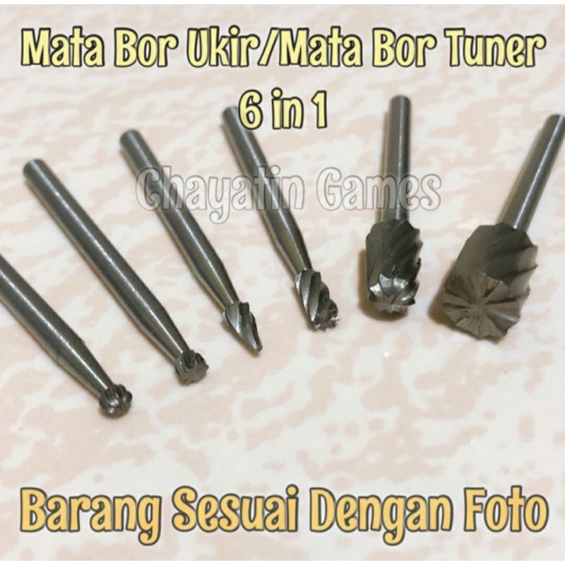 Jual Mata Bor Ukir Kayu 6 in 1 - Mata Bor Tuner 6 in 1 - Ukuran Batang ...